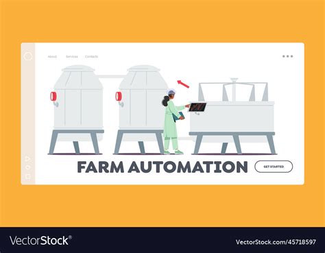 Farm Automation Landing Page Template Manufacture Vector Image