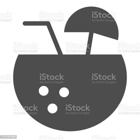 코코넛 칵테일 솔리드 아이콘입니다 코코넛 음료 벡터 그림 흰색에 격리 웹 및 응용 프로그램을 위해 설계된 열대 음료 문말 스타일의 디자인 Eps 10 벡터에 대한 스톡 벡터