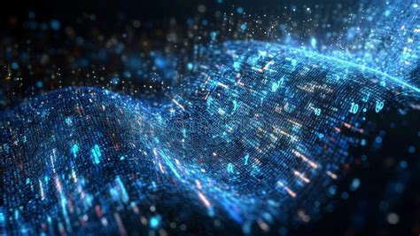 Abstract Digital Wave With Binary Code Stock Illustration