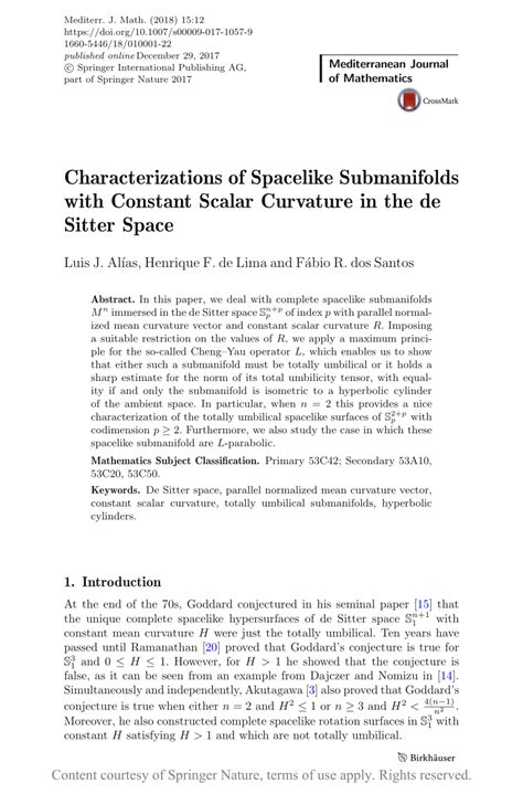 Characterizations Of Spacelike Submanifolds With Constant Scalar Curvature In The De Sitter