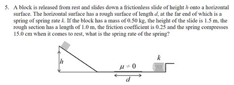 Solved 5 A Block Is Released From Rest And Slides Down A