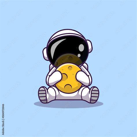 Cute Astronaut Cartoon Vector Icon Illustration Science Technology Icon Concept Isolated