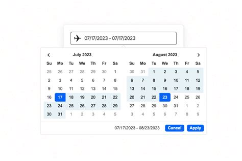 Date Range Picker Input Webflow