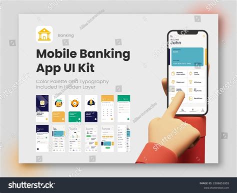 Mobile Banking App Ui Kit Responsive Stock Vector Royalty Free Shutterstock