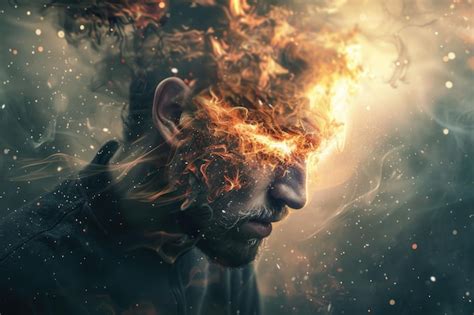 Premium Photo Portrait Of A Man With An Exploding Mind