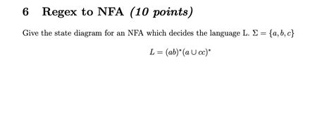 Solved 6 Regex To Nfa 10 Points Give The State Diagram For