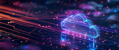 Premium Photo Futuristic Data Cloud In Digital Network Streams