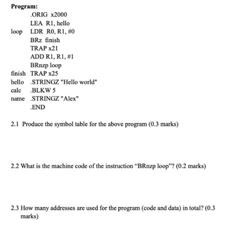 solved program orig x2000 lea r1 hello loop ldr ro r1 0