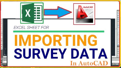 Import Survey Data From Excel To Autocad By Excel Formula Youtube
