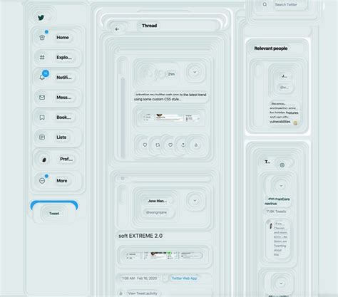 Neumorphism Usability Example Applied On Twitter Ui Process
