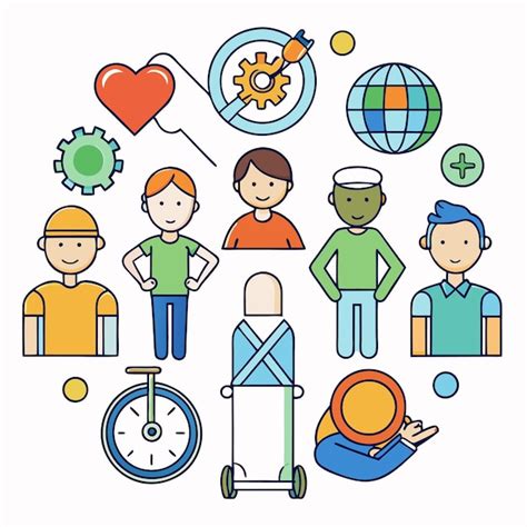 Accessible World Icons Disability And Inclusion Vector Illustration