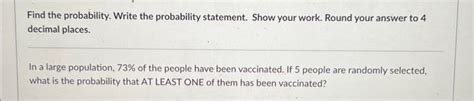 Solved Find The Probability Write The Probability Chegg