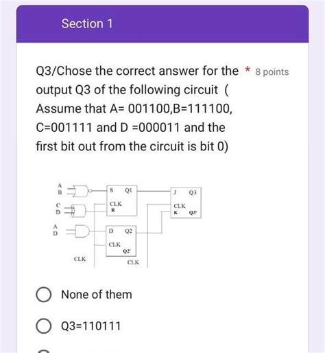 Solved Q3chose The Correct Answer For The 8 Points Output