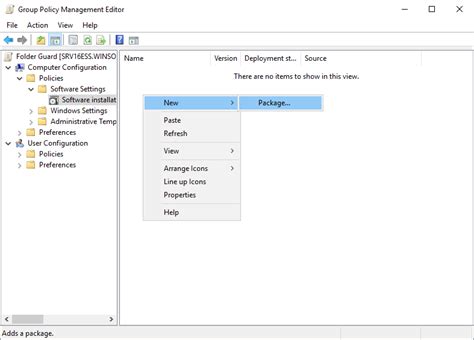 Configuring The GPO To Install Folder Guard On The Network