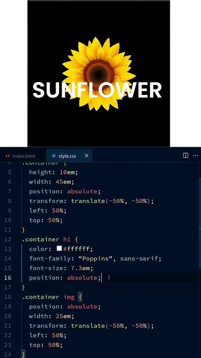 Using Html And Css Make Sunflower Animation Html Software Website
