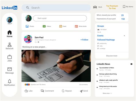 Linkedin Homepage Redesign By Dipankar Talukdar On Dribbble