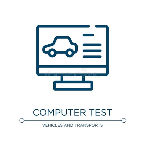 Computer Test Icon Linear Vector Illustration From Driving School