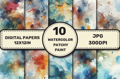 Watercolor Patchy Paint Texture Papers Graphic By Elksartstudio · Creative Fabrica Watercolor Patchy Paint Texture Papers Graphic By Elksartstudio · Creative Fabrica