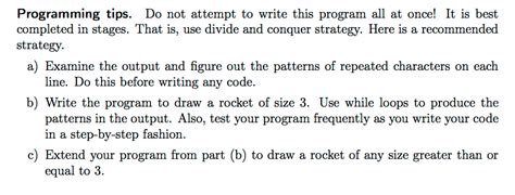 Solved 3 Drawing A Rocket Write A Program Called Q3 Py Chegg Com