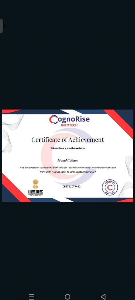 Manahil Khan On Linkedin Cognorise Webdevelopment Html Css Apifetching Internshipcompleted