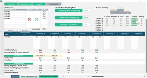 Tender Management Excel Master