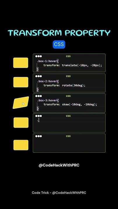 Css Transform Property Html Css Shorts Coding Javascript