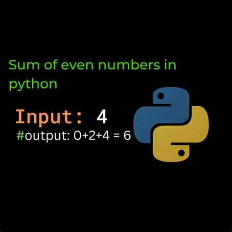 Sum Of Even Numbers In Python Basic Programming Sum Python