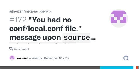 You Had No Conf Nf File Message Upon `source ~ Poky Oe Init Build Env Rpi Build
