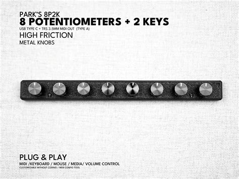 8p2k Midi Controller 8 Potentiometers 2 Keys For Music Control