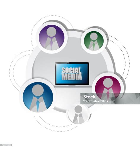 기술 소셜 미디어 네트워크 친구 다이어그램 주기 화이트에 일러스트 레이 션 디자인 개념에 대한 스톡 벡터 아트 및 기타 이미지