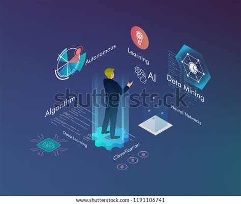 machine learning ai data mining algorithm stock vector royalty free