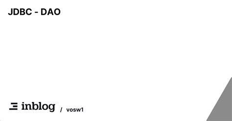 Jdbc Dao Vosw1