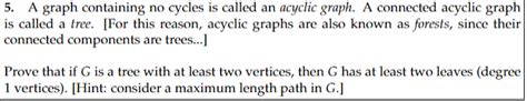 solved 5 a graph containing no cycles is called an acyclic
