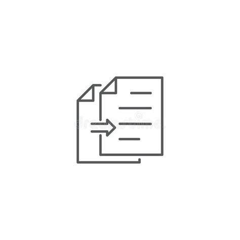 Document Copy Duplicate Vector Icon Outline Template Stock Vector