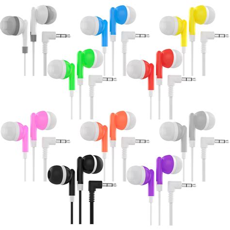 Bulk Earbuds With 35 Mm Headphone Plug 10 Pack Multi