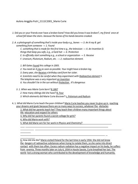 Aulora Anggita Putri 2111c2001 Marie Curie Pdf