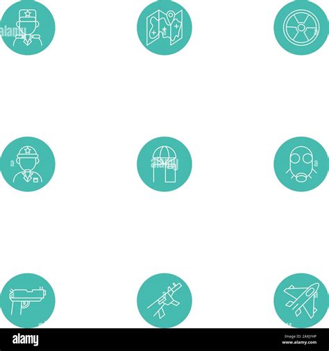 Bundle Of Military Line Block Style Icons Stock Vector Image And Art Alamy