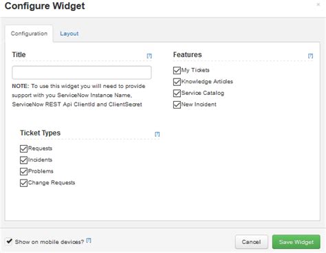 Servicenow Widget
