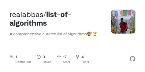 GitHub Realabbas List Of Algorithms A Comprehensive Curated List Of