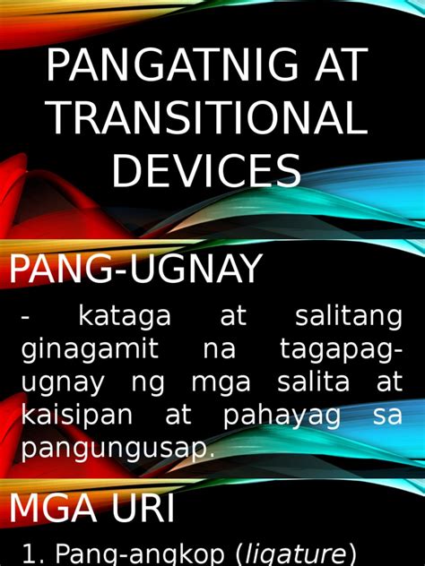 Pangatnig At Transitional Devices Pdf