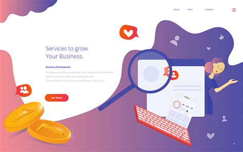 트렌디한 자외선 효과와 템플릿 일러스트 벡터 사업 개발 혁신 워크플로 개념 중대 한 혁신 사업을 시작 Crowdfunding 프레 젠 테이 션 또는 방문 페이지 모형으로 0