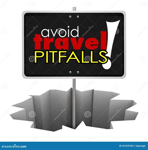 avoid travel pitfalls warning sign hole trouble problem stock