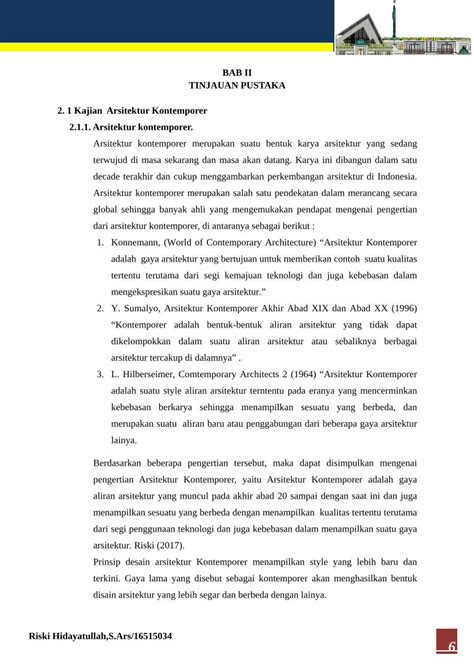pdf bab ii tinjauan pustaka 2 1 kajian arsitektur kontemporer