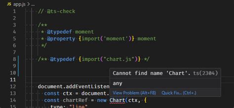 Visual Studio Code How To Get The Chartjs Type Information Into My