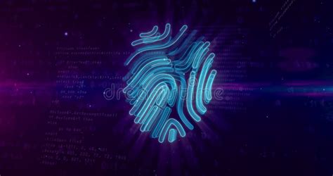 Fingerprint Cyber Id Security And Identity Symbol Digital Concept Stock