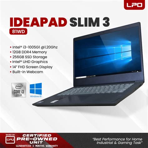 Lpo Lenovo Ideapad Slim Wd Intel Core I G Ghz Gb Ddr Gb Ssd Intel Uhd
