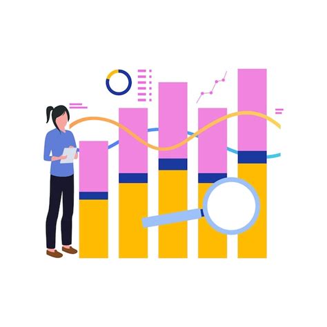 Premium Vector The Girl Is Doing Graph Research