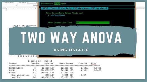 Two Way Anova Using Mstat C Youtube