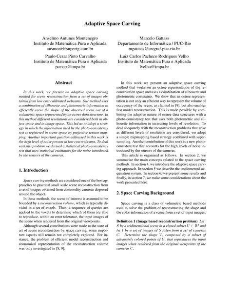 PDF Adaptive Space Carving