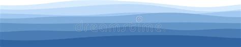 Abstract Blue Ocean Waves Pattern In Gradient Hues Stock Vector Illustration Of Peaceful